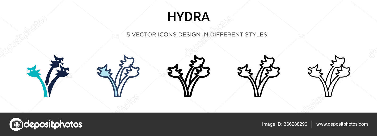 Hydra Icon Filled Thin Line Outline Stroke Style Vector Illustration ...