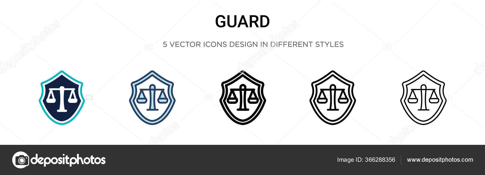 Guard Icon Filled Thin Line Outline Stroke Style Vector Illustration ...