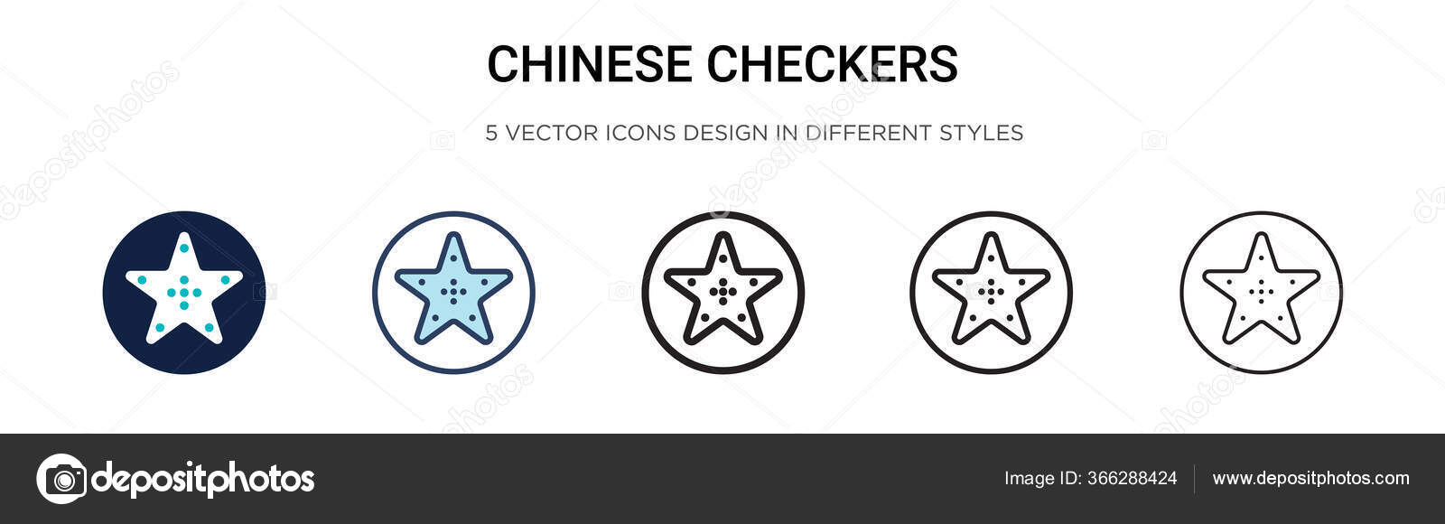 Chinese Checkers Icon Filled Thin Line Outline Stroke Style Vector ...