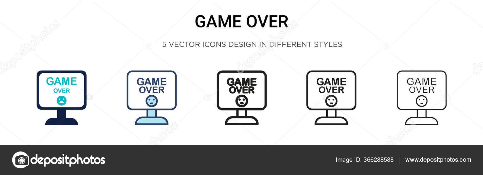 Game Icon Filled Thin Line Outline Stroke Style Vector Illustration ...