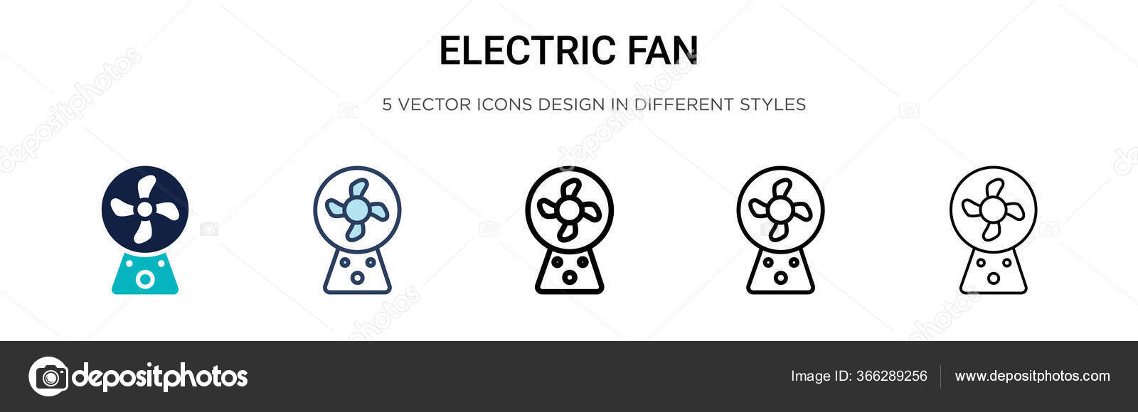 Electric Fan Icon Filled Thin Line Outline Stroke Style Vector Stock ...