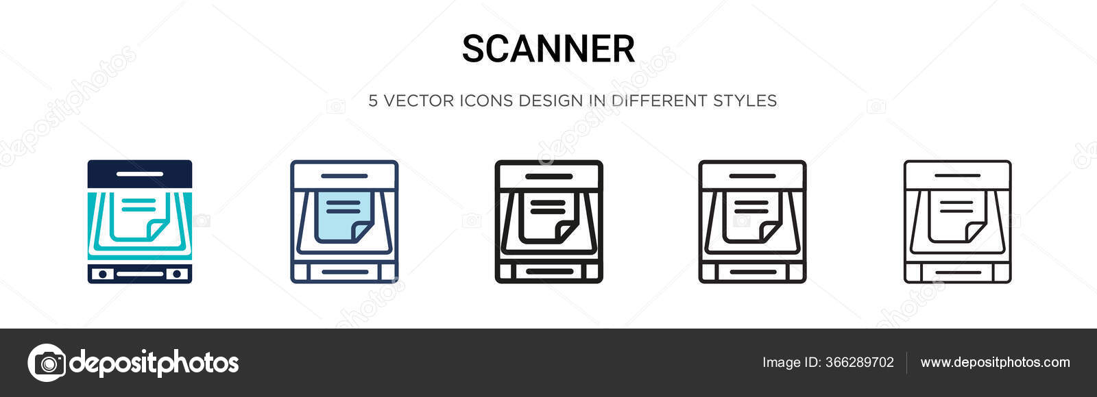 Scanner Icon Filled Thin Line Outline Stroke Style Vector Illustration Stock Vector Image by ...