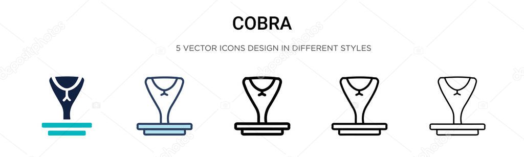 Icono de Cobra en línea llena, delgada, contorno y estilo de trazo ...