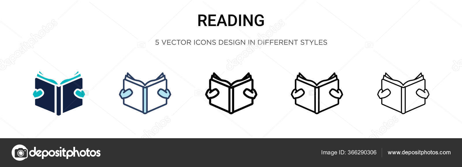 Reading Icon Filled Thin Line Outline Stroke Style Vector Illustration ...