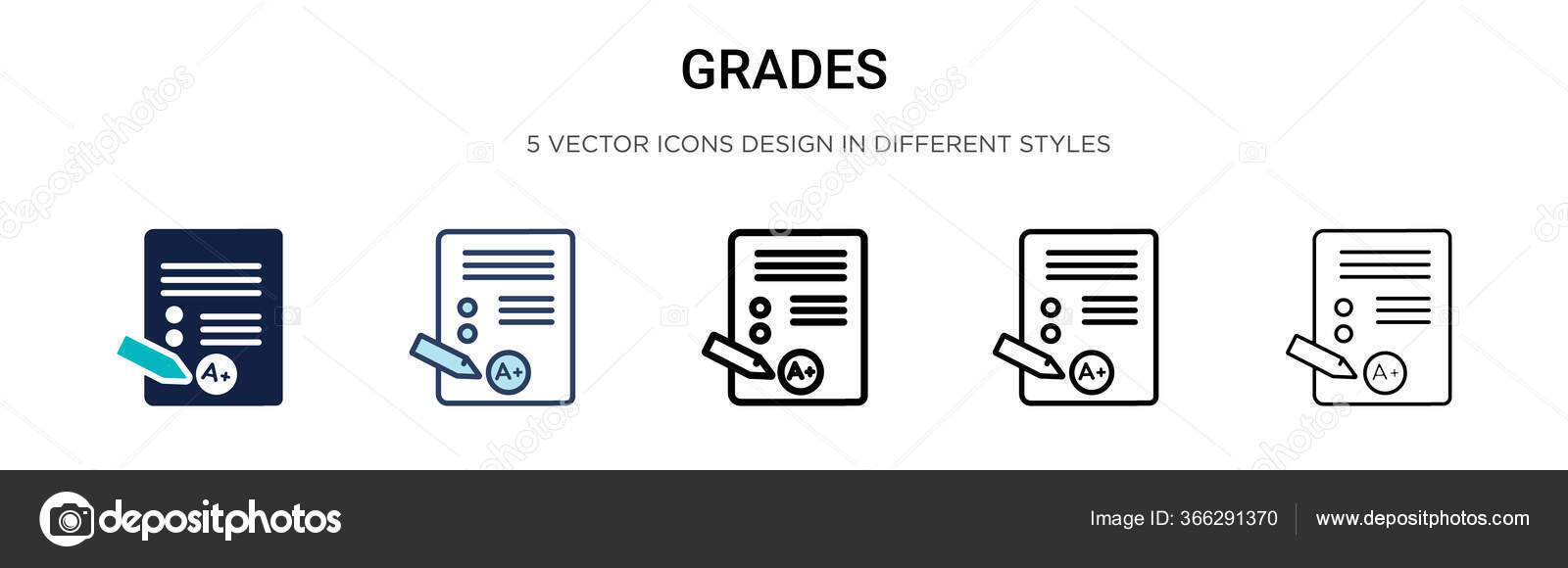 Grades Icon Filled Thin Line Outline Stroke Style Vector Illustration ...