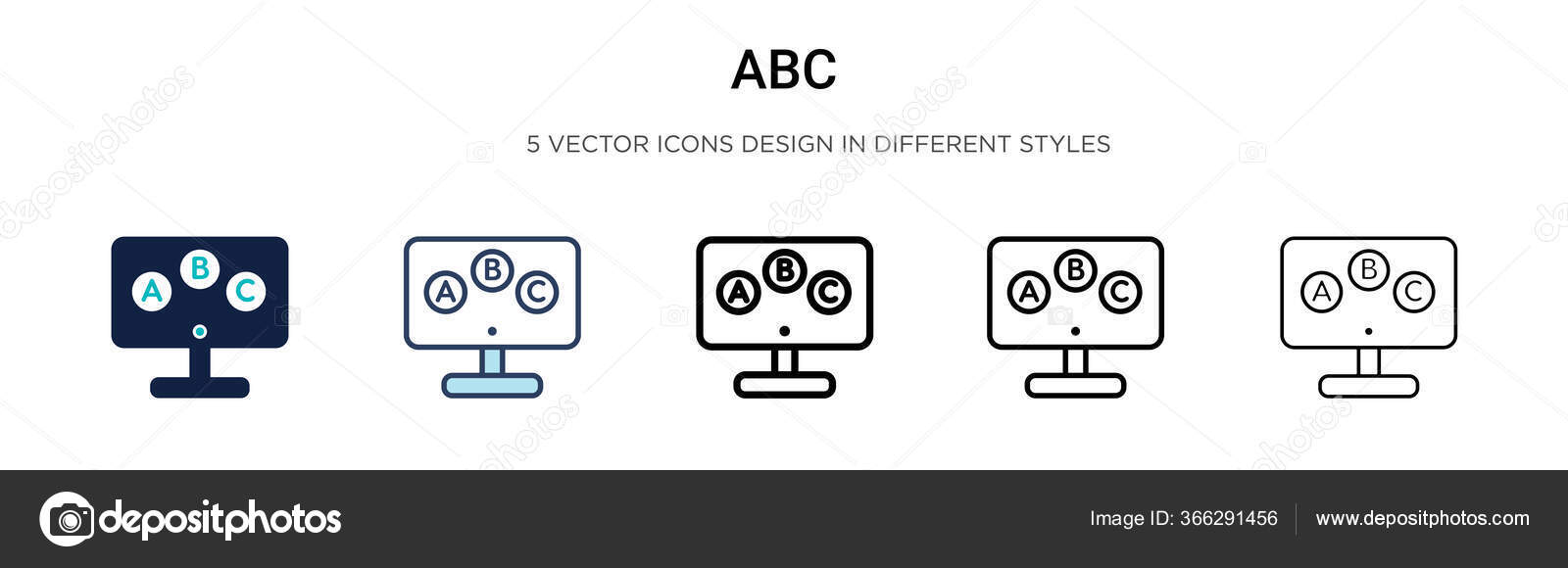 Abc Icon Filled Thin Line Outline Stroke Style Vector Illustration ...