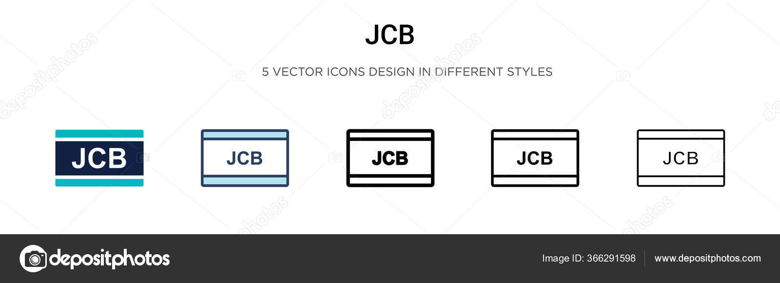 Jcb Icon Filled Thin Line Outline Stroke Style Vector Illustration ...