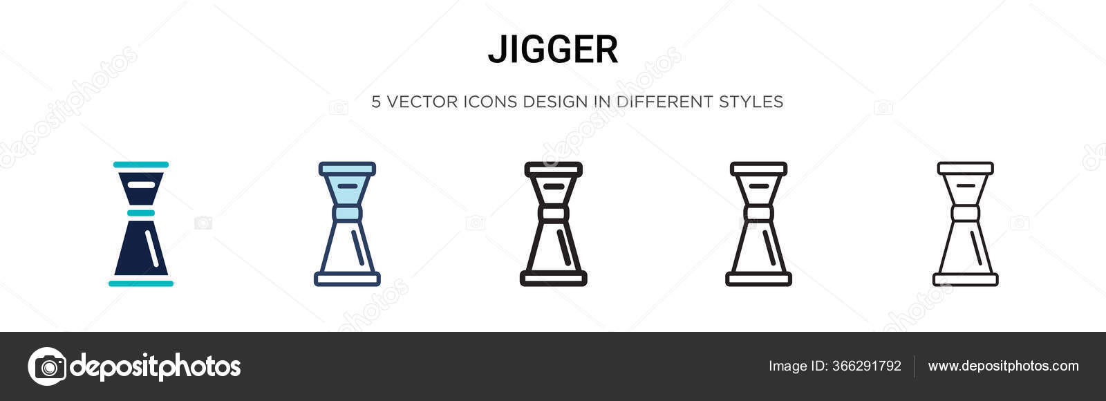 Jigger Icon Filled Thin Line Outline Stroke Style Vector Illustration Stock Vector by ©Digital ...