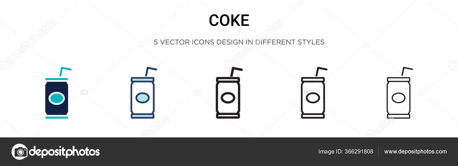 Coke Icon Filled Thin Line Outline Stroke Style Vector Illustration ...