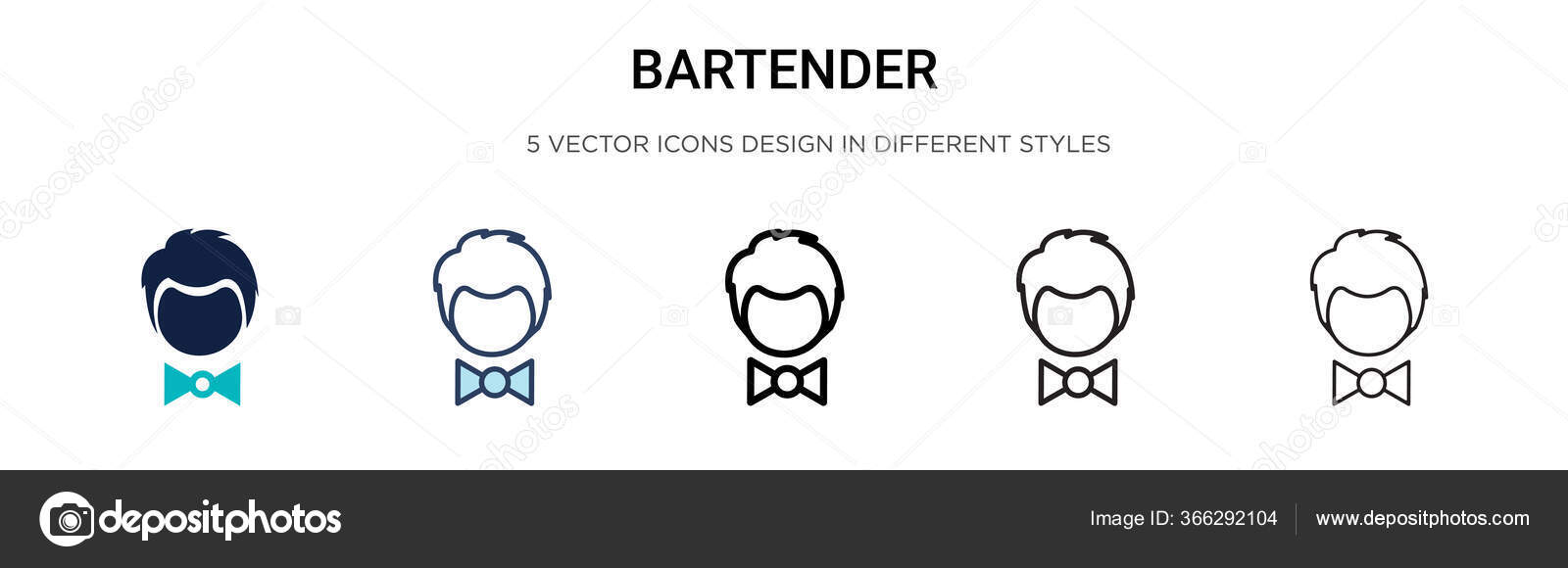 Bartender Icon Filled Thin Line Outline Stroke Style Vector ...