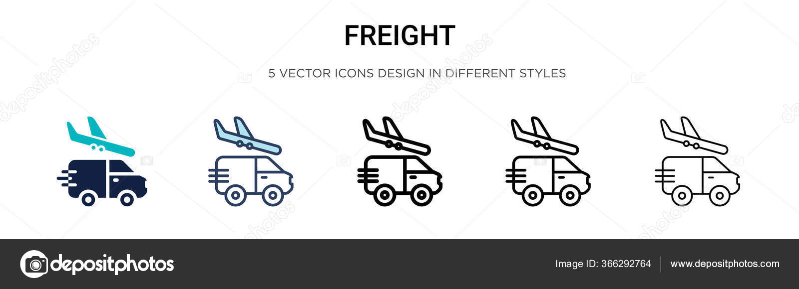 Freight Icon Filled Thin Line Outline Stroke Style Vector Illustration ...