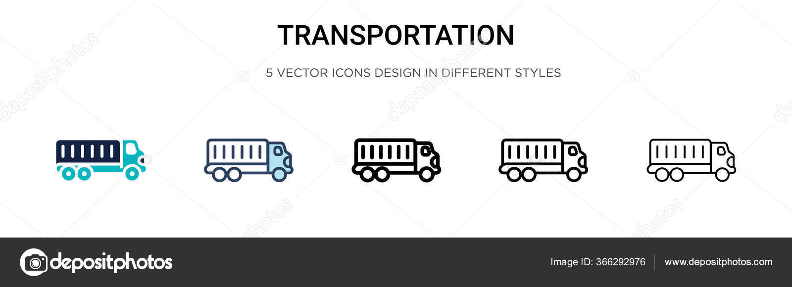 Transportation Icon Filled Thin Line Outline Stroke Style Vector ...