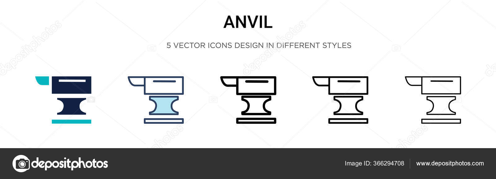 Anvil Icon Filled Thin Line Outline Stroke Style Vector Illustration ...