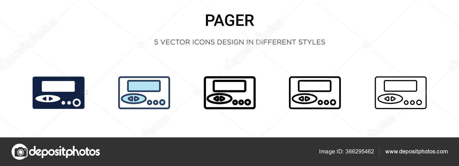 Pager Icon Filled Thin Line Outline Stroke Style Vector Illustration ...