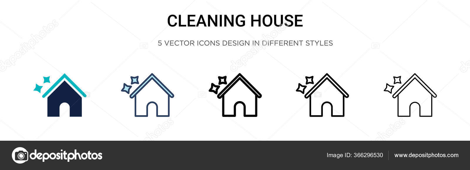 Cleaning House Icon Filled Thin Line Outline Stroke Style Vector Stock ...