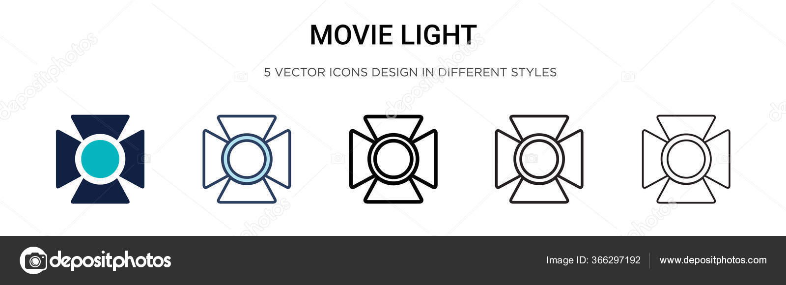Movie Light Icon Filled Thin Line Outline Stroke Style Vector Stock ...