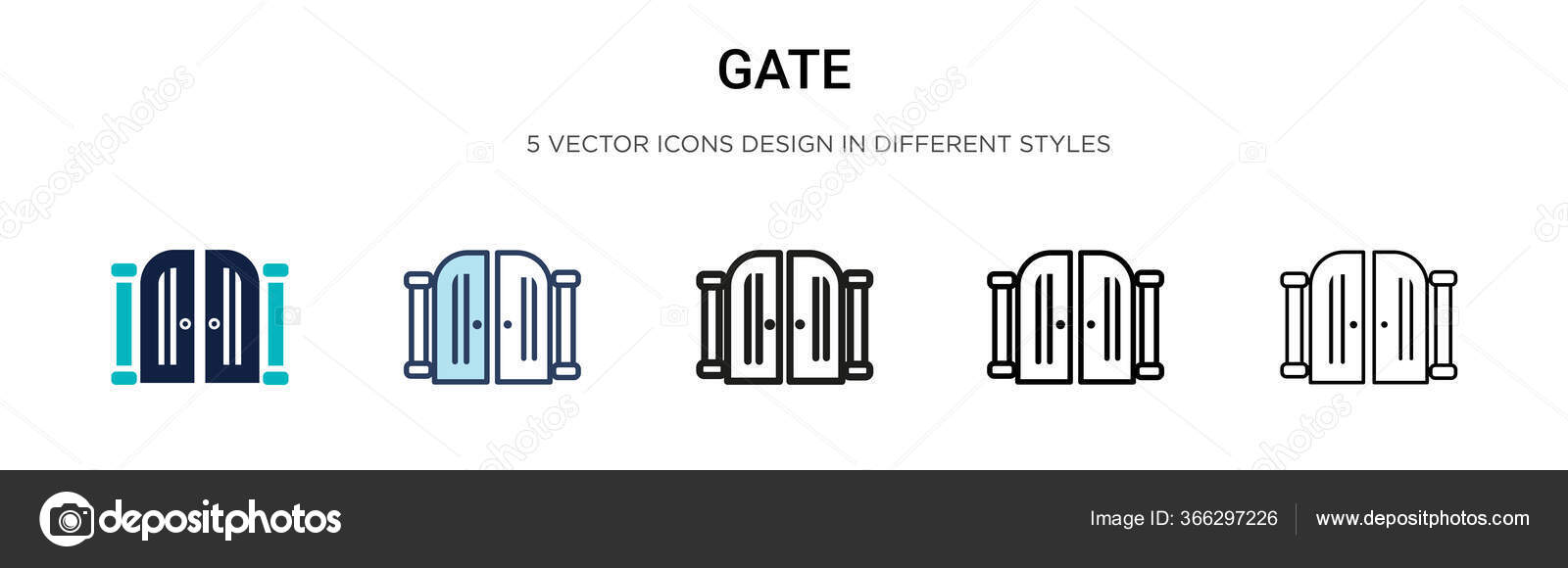 Gate Icon Filled Thin Line Outline Stroke Style Vector Illustration ...