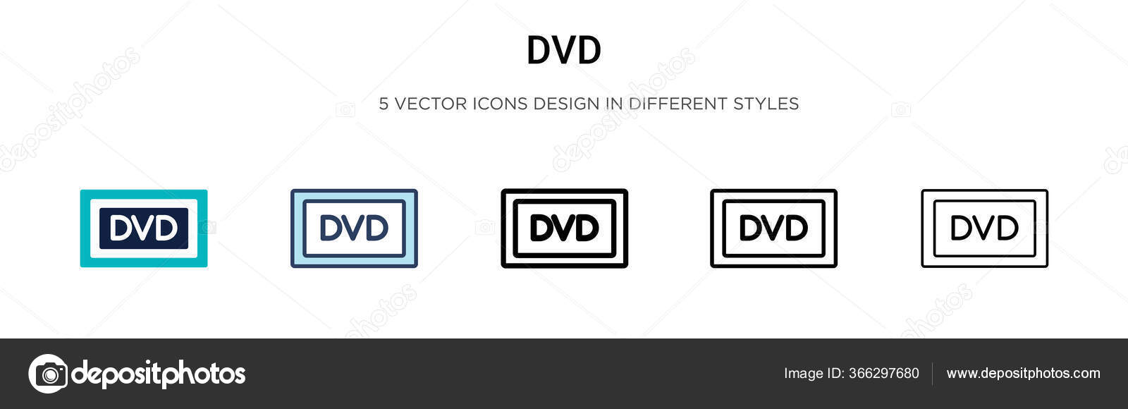 Dvd Logo Icon Filled Thin Line Outline Stroke Style Vector Stock Vector ...