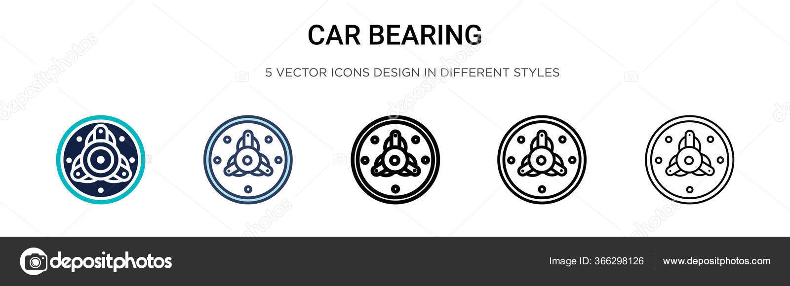Car Bearing Icon Filled Thin Line Outline Stroke Style Vector Stock ...