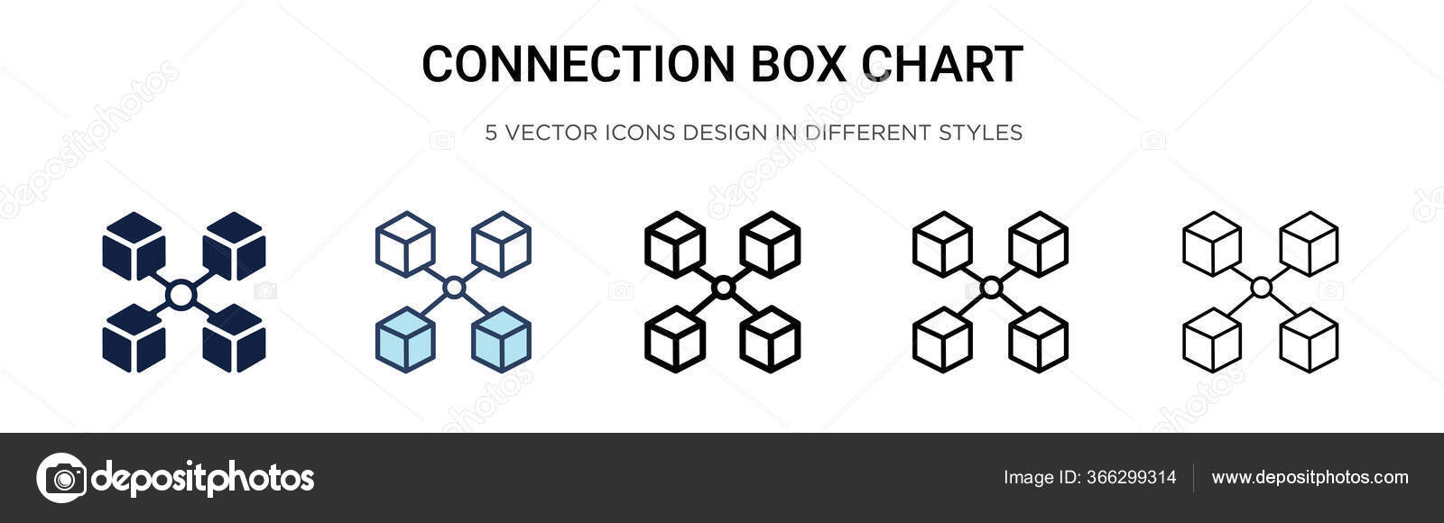 Connection Box Chart Icon Filled Thin Line Outline Stroke Style Stock ...