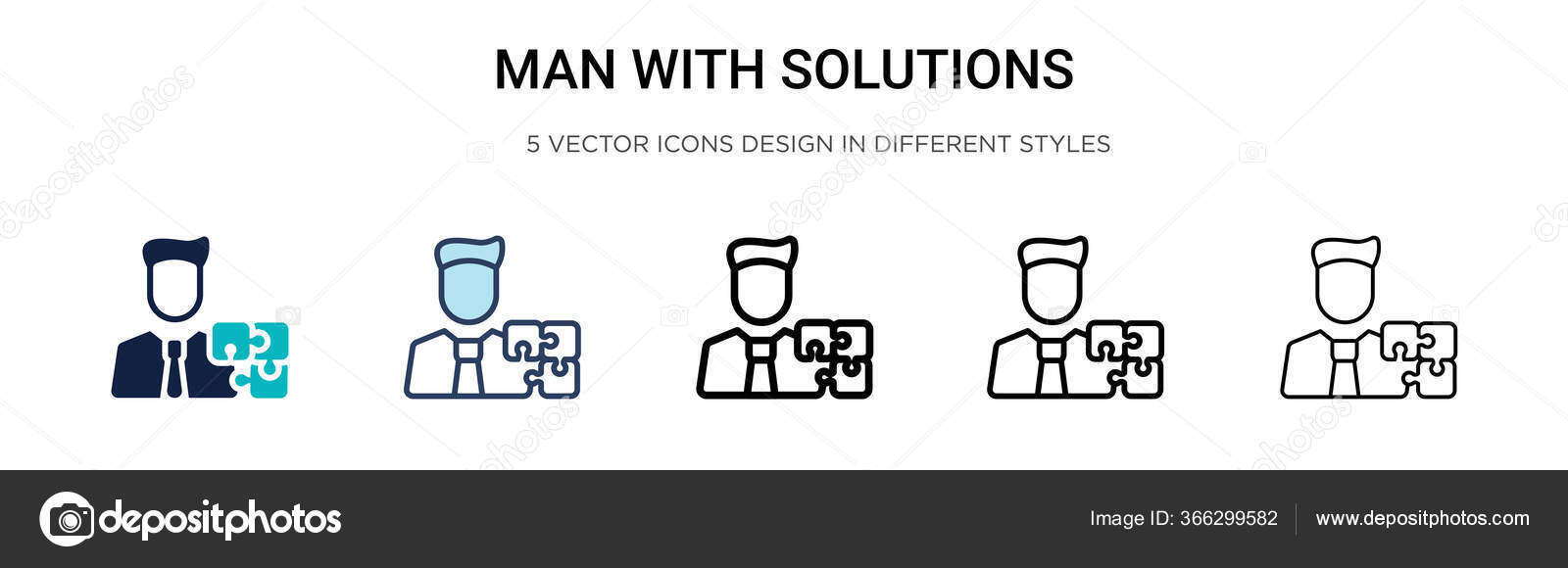 Man Solutions Icon Filled Thin Line Outline Stroke Style Vector Stock ...