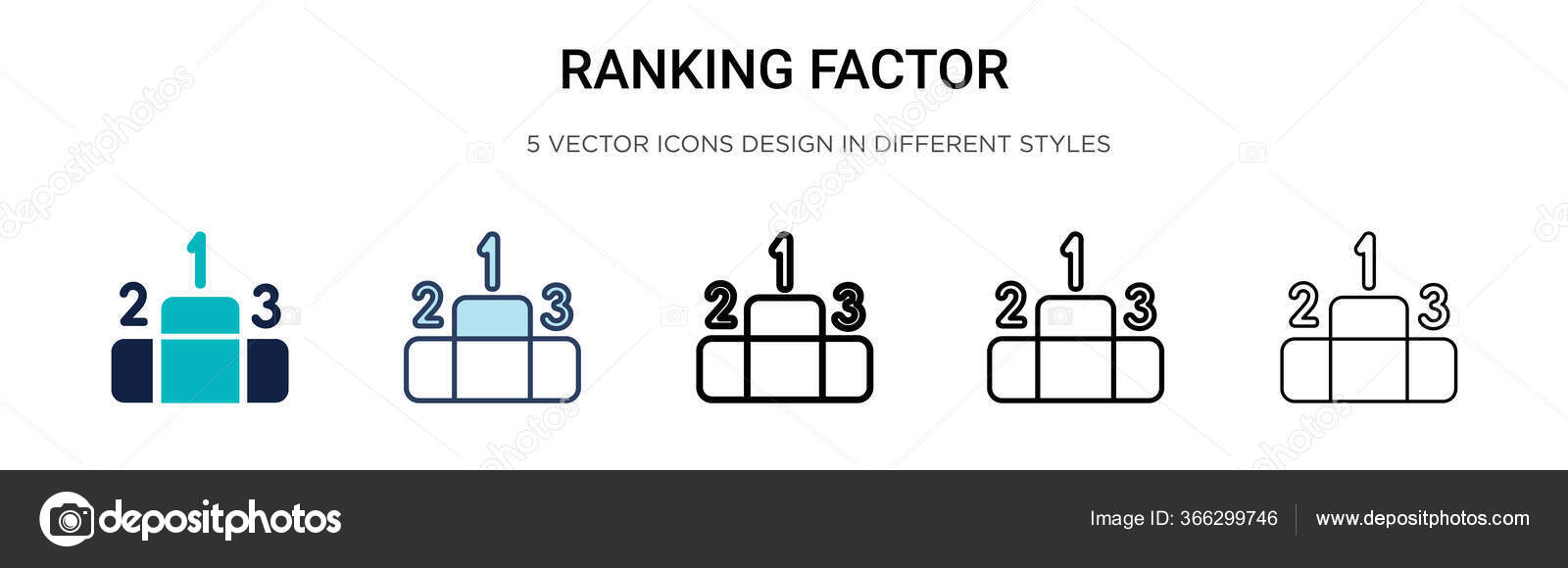 Ranking Factor Icon Filled Thin Line Outline Stroke Style Vector Stock ...