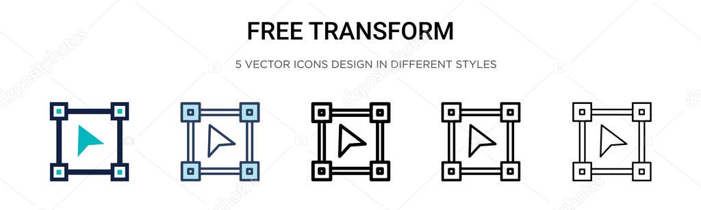 Icono de transformación libre en línea llena, delgada, contorno y ...