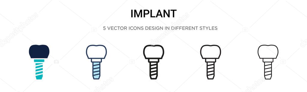 Icono de implante en l nea llena, delgada, contorno y estilo de trazo. Ilustraci n vectorial de ...