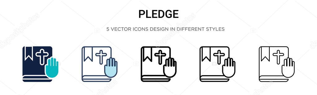 Pledge icon in filled, thin line, outline and stroke style. Vector ...