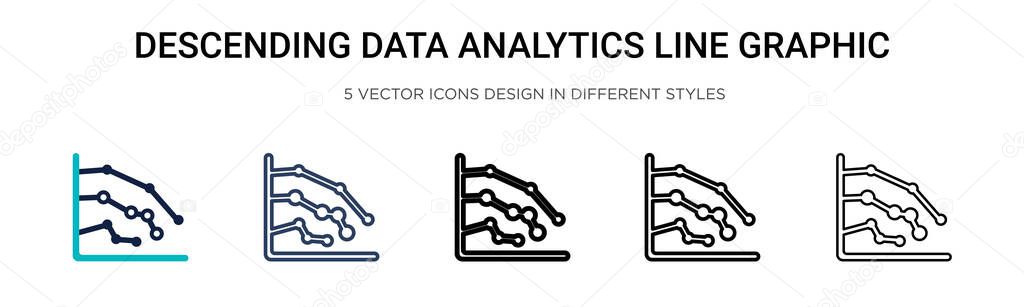 Descending line graph data analysis Vector Art Stock Images | Depositphotos
