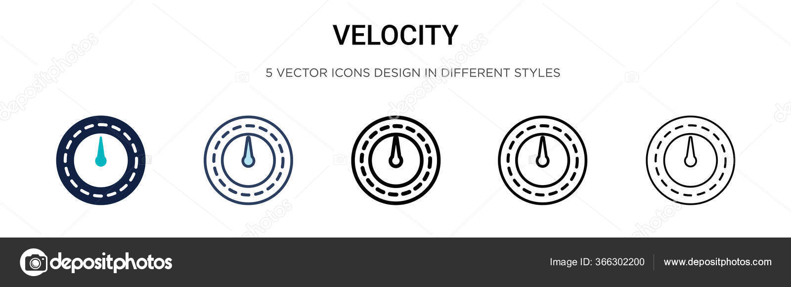Velocity Icon Filled Thin Line Outline Stroke Style Vector Illustration ...