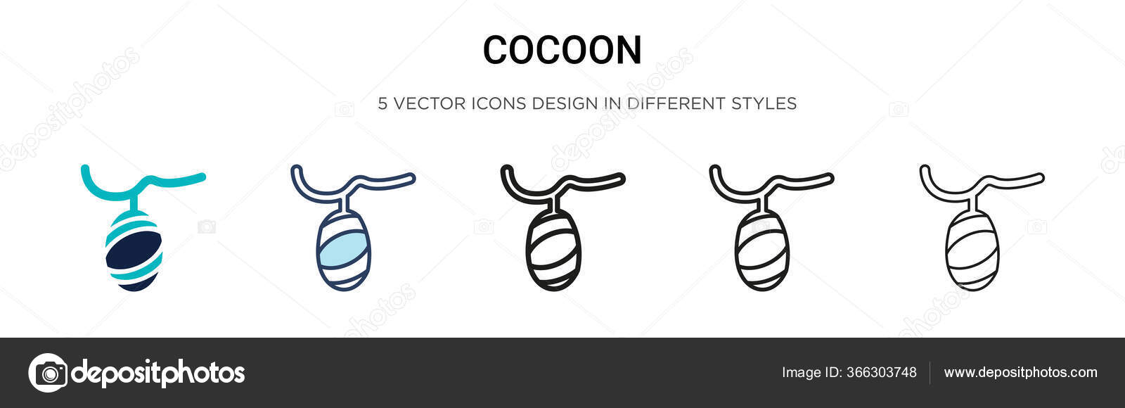 Cocoon Icon Filled Thin Line Outline Stroke Style Vector Illustration ...