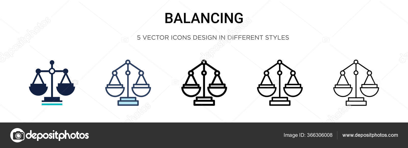 Balancing Icon Filled Thin Line Outline Stroke Style Vector ...