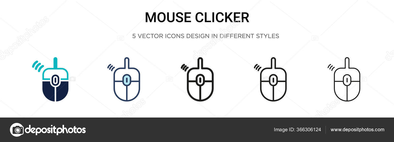 Mouse Clicker Icon Filled Thin Line Outline Stroke Style Vector Stock ...