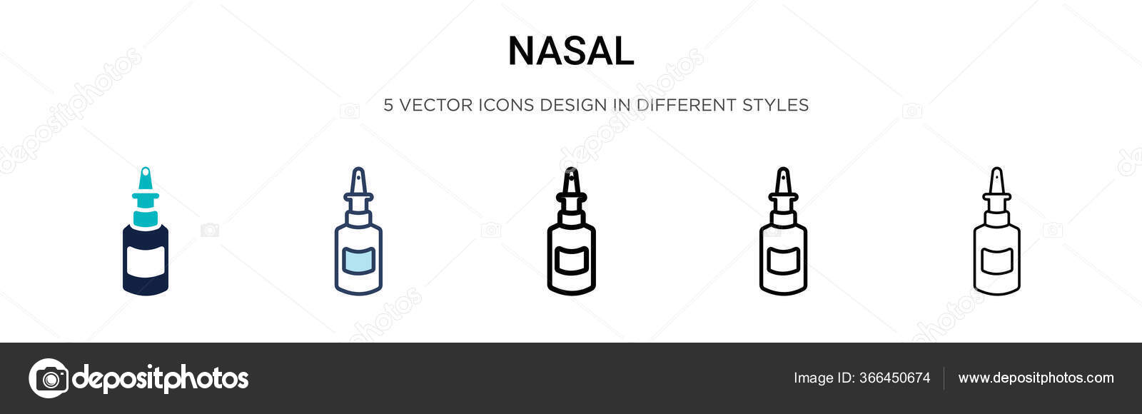 Nasal Icon Filled Thin Line Outline Stroke Style Vector Illustration ...