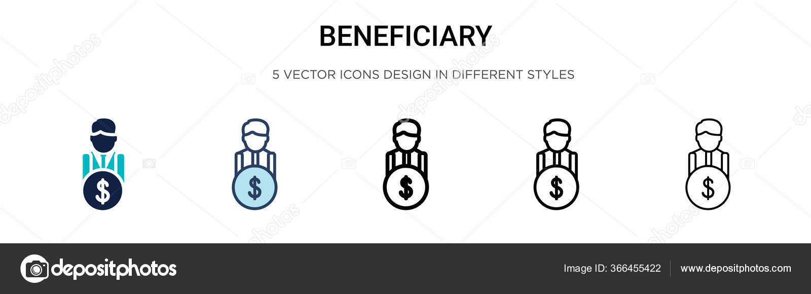 Beneficiary Icon Filled Thin Line Outline Stroke Style Vector ...