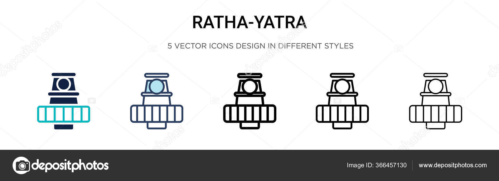 Ratha Yatra Icon Filled Thin Line Outline Stroke Style Vector Stock ...