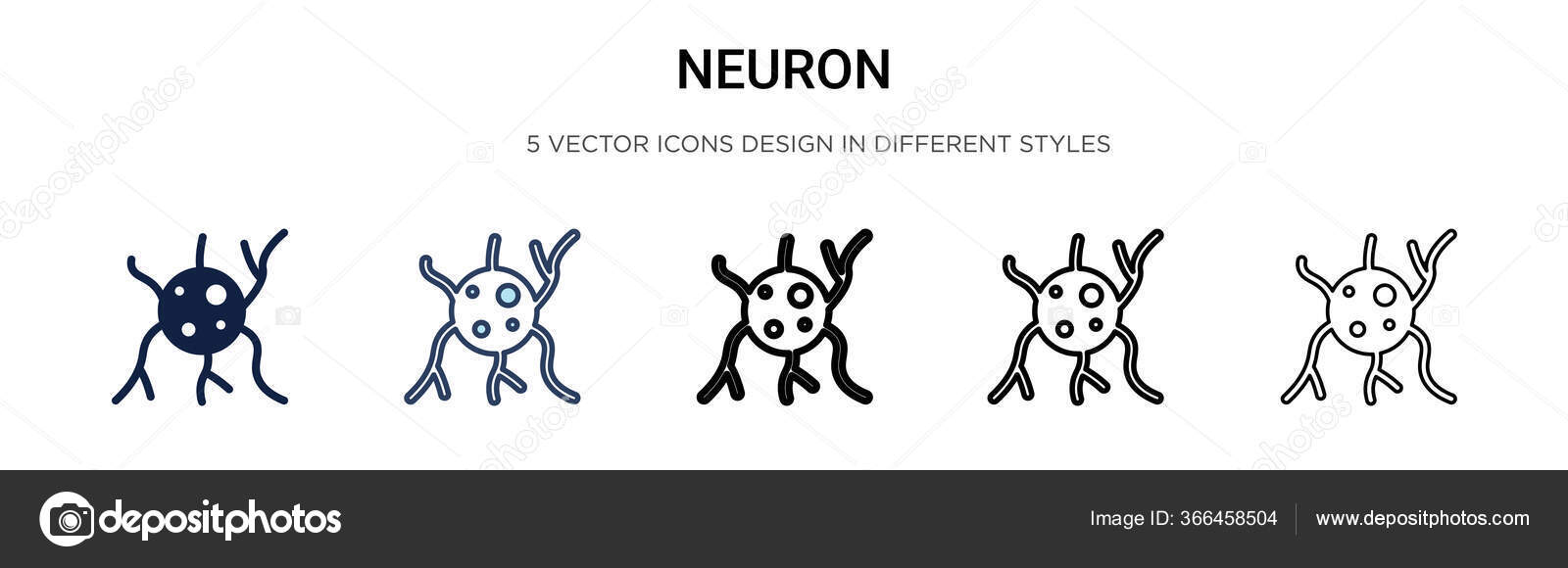 Neuron Icon Filled Thin Line Outline Stroke Style Vector Illustration ...