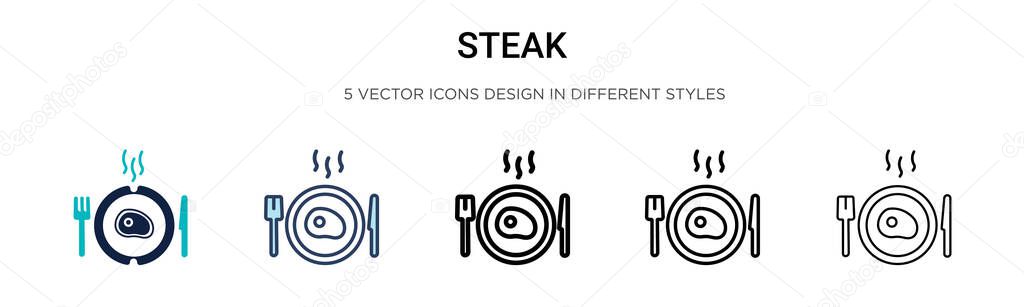 Icono de filete en línea llena, delgada, contorno y estilo de trazo ...