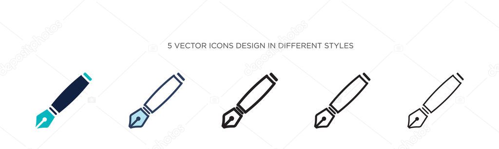 Icono de firma en línea llena, delgada, contorno y estilo de trazo ...