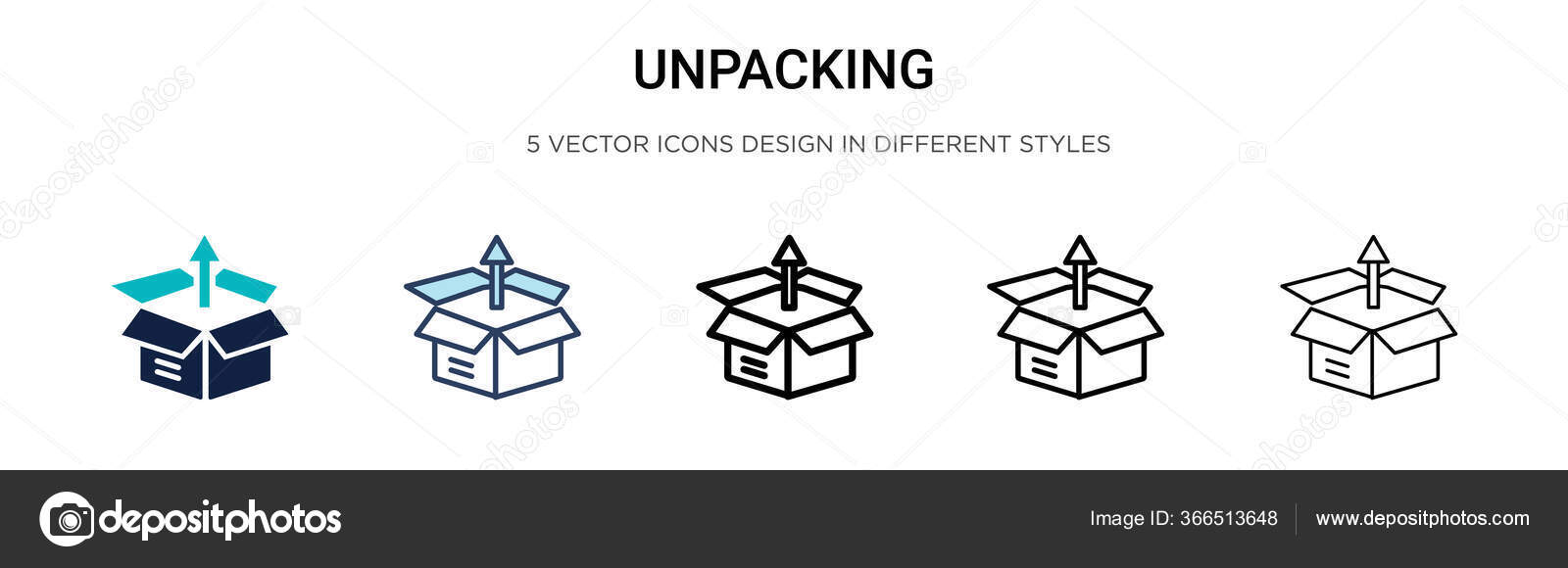 Unpacking Icon Filled Thin Line Outline Stroke Style Vector ...
