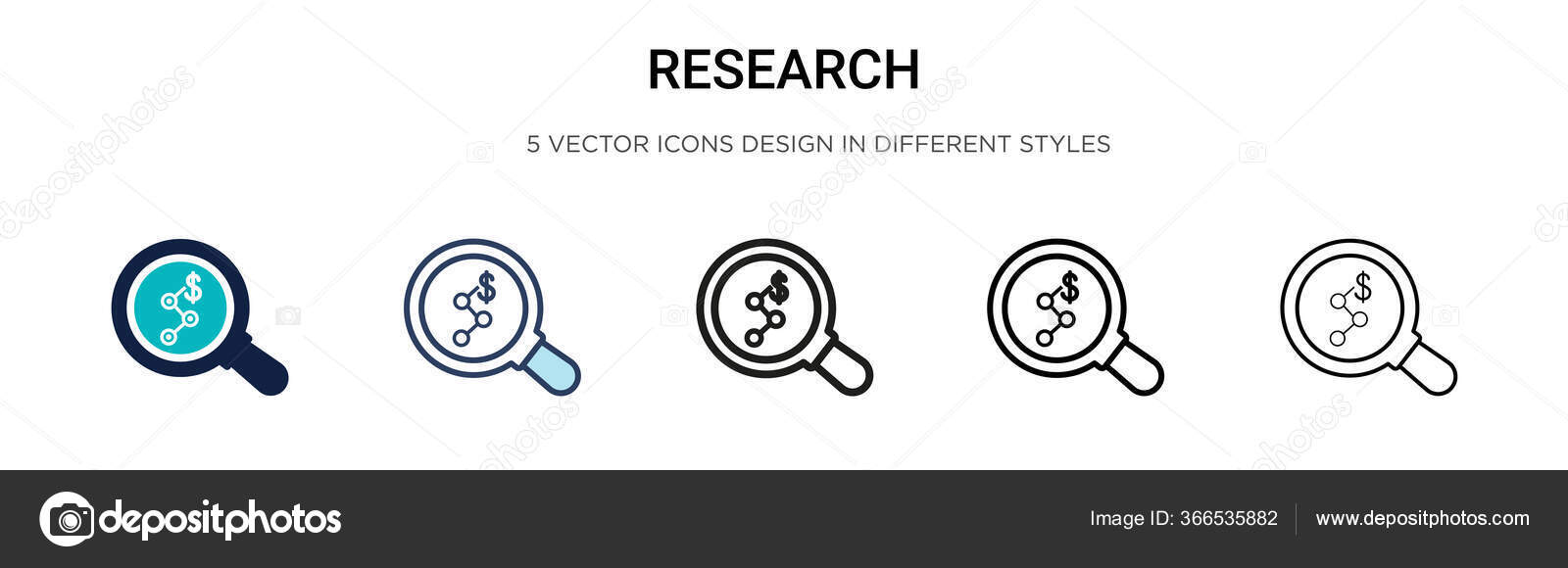 Research Icon Filled Thin Line Outline Stroke Style Vector Illustration ...