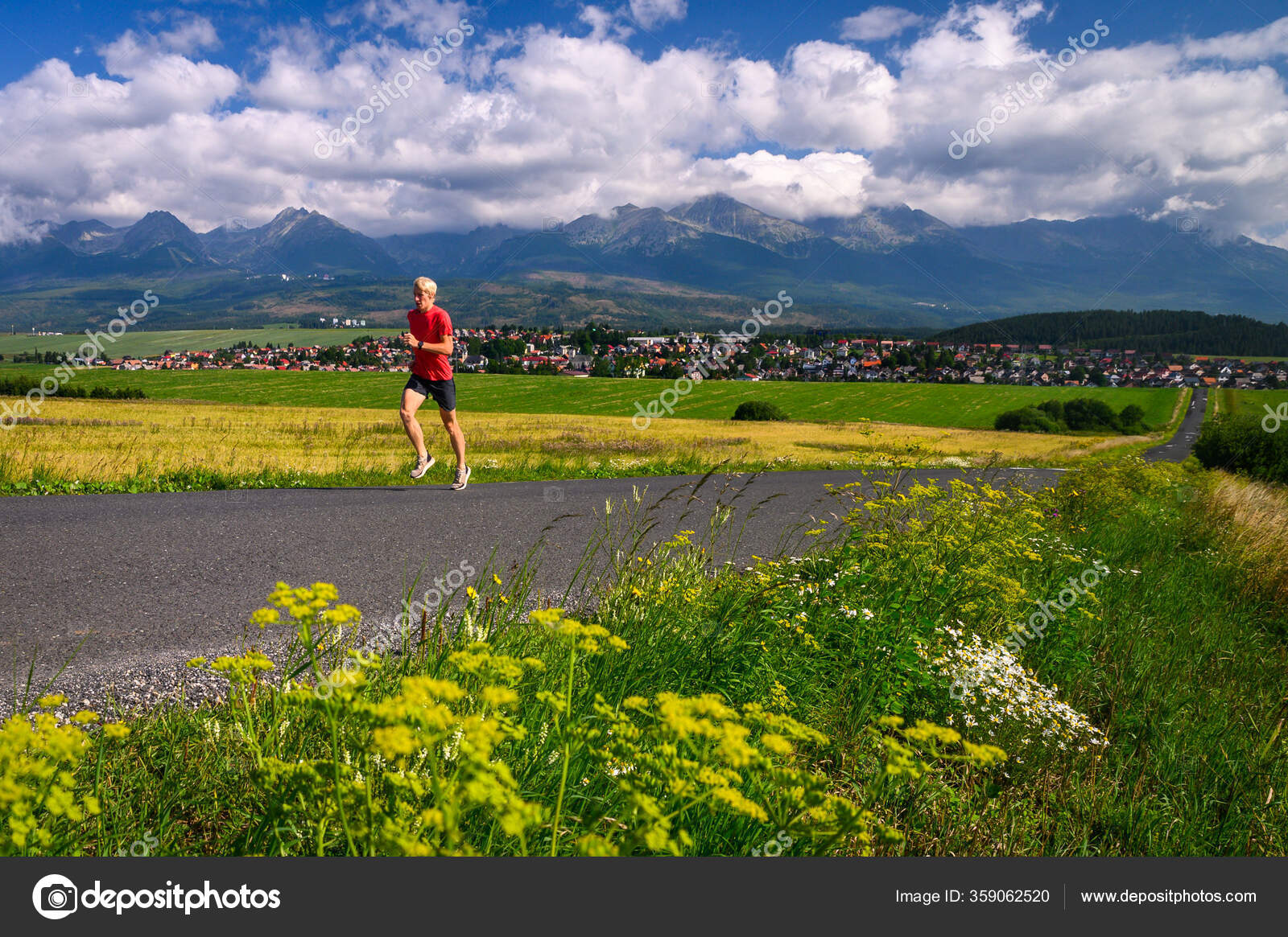Summer Running Training Long Distance Runner Train Summer Landscape ...