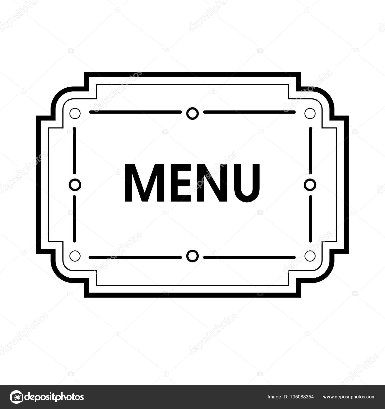 Vintage grayscale frame in a lineart style for menu Stock Vector by ...