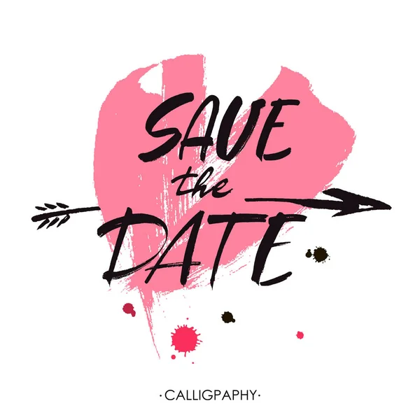 Save the date hand lettering vector handmade calligraphy. Stock Vector by ©FarbaKolerova 89868784