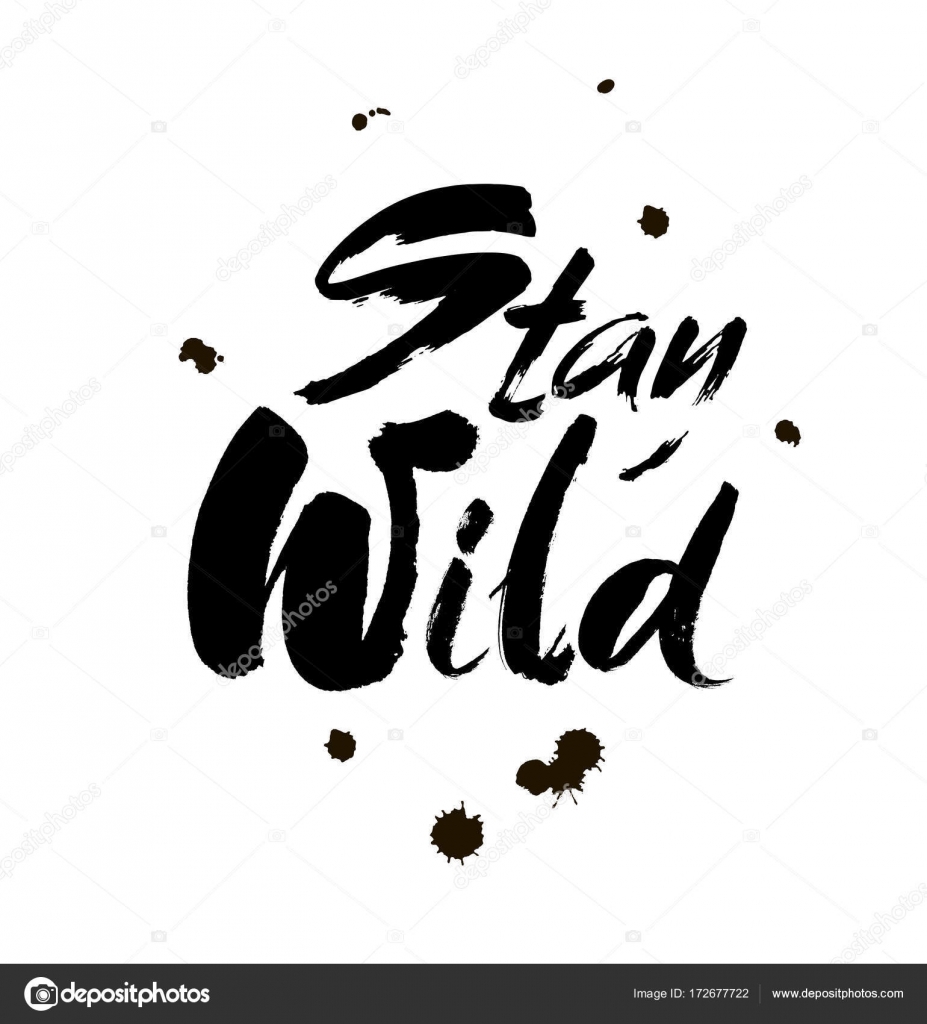 Stay wild hand written lettering for greeting card, tee print, banner ...