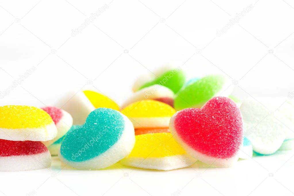 Dulces de corazón recubiertos de azúcar, dulces coloridos de corazón ...