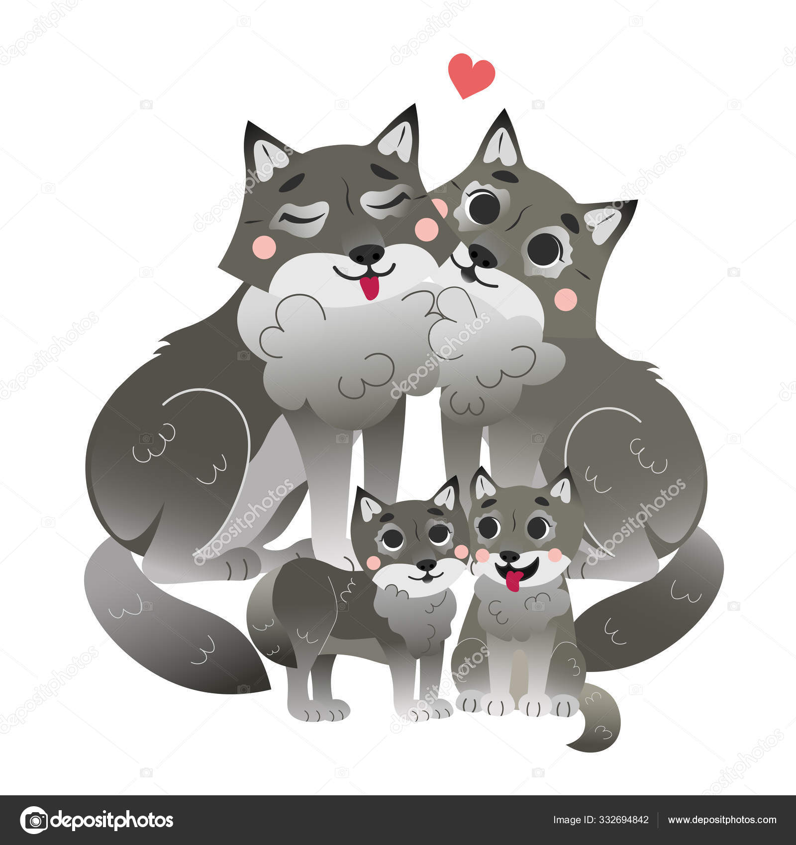 Dibujo De Familia De Lobos Pegatina For Sale Con La Obra «Indio