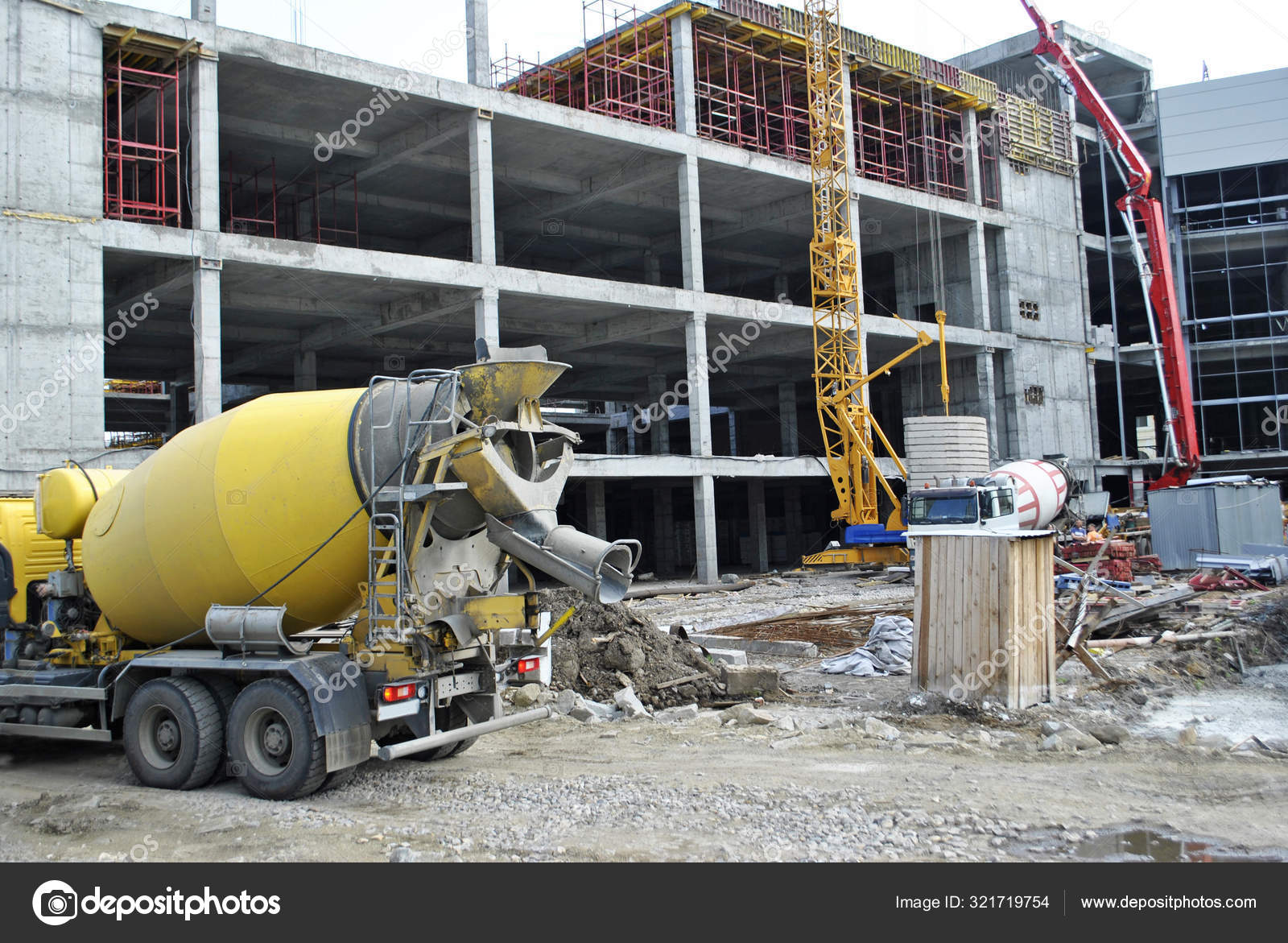 Building Being Built Slowly New Floor Being Built Standing Next – Stock ...