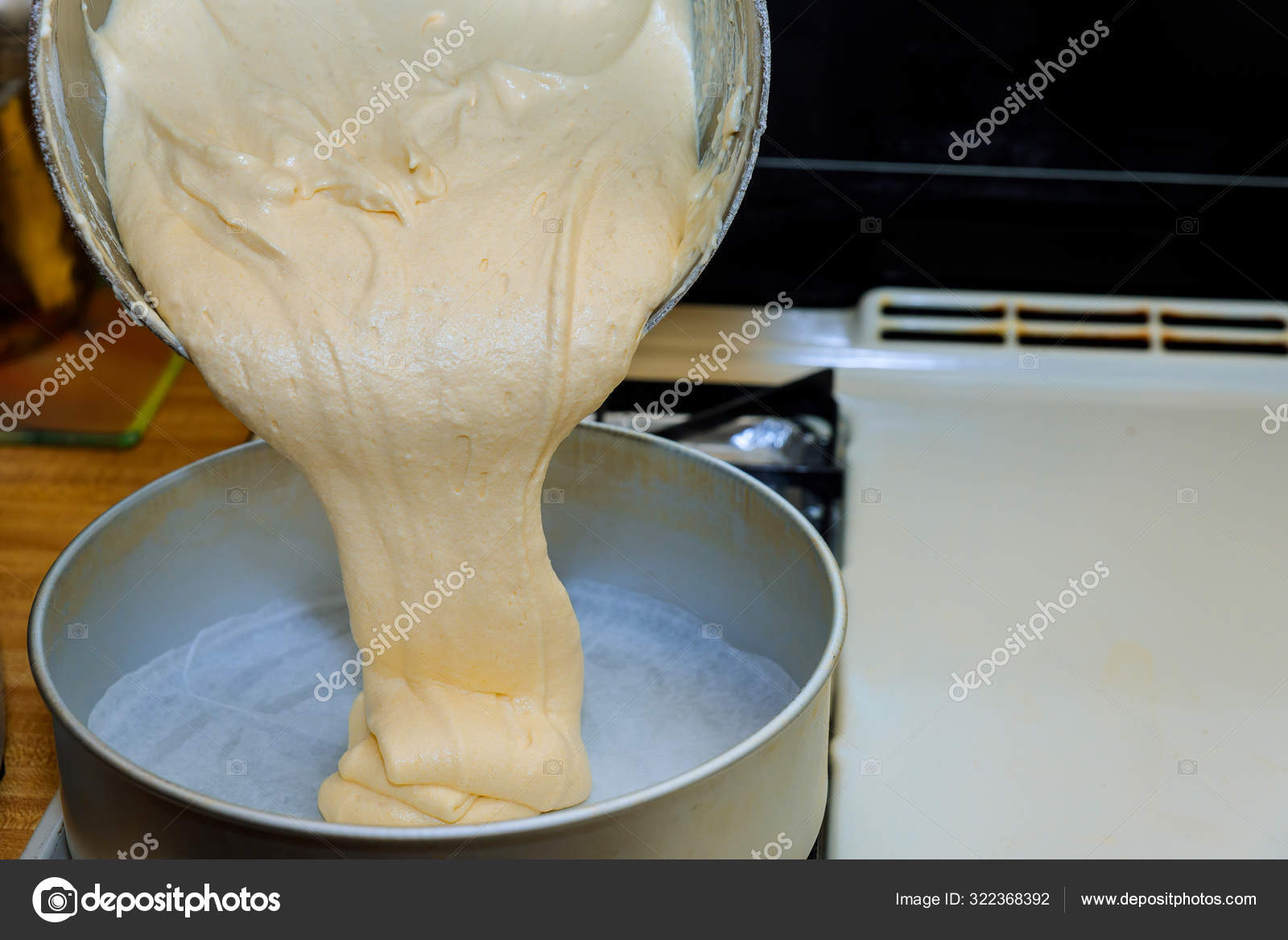 Pouring Into Cake Pan